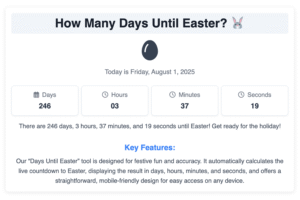 How Many Days Until Easter? - Time Date Calculator